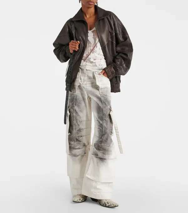 Acne Studios Letty Leather Bomber Jacket