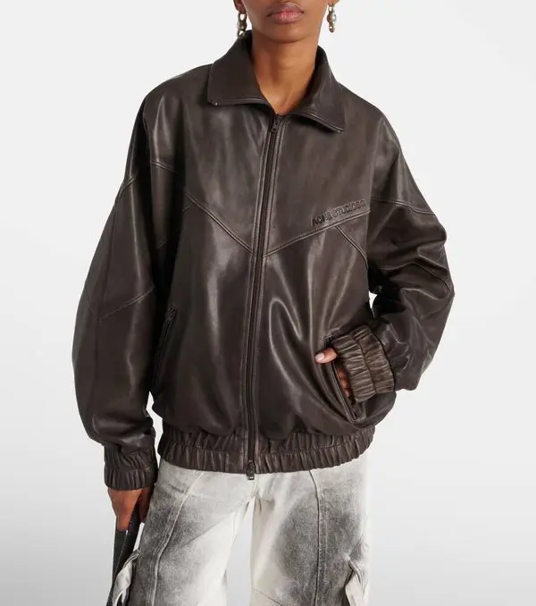 Acne Studios Letty Leather Bomber Jacket