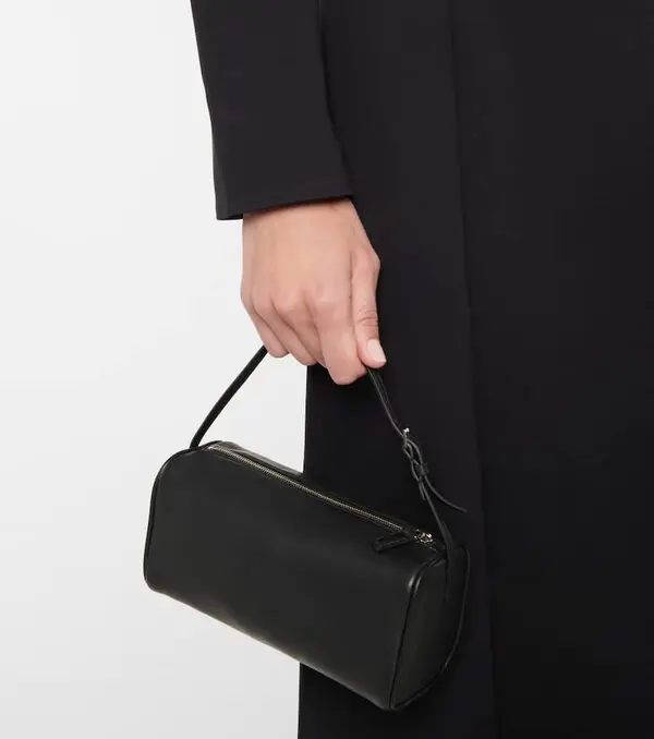 THE ROW 90s Leather Shoulder Bag - Black
