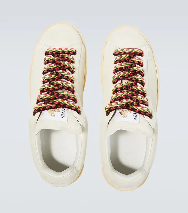 LANVIN Lite Curb Suede Sneakers - White