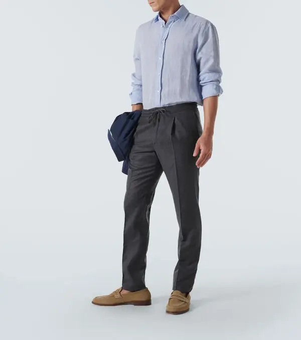 SLOWEAR Incotex Wool Tapered Trousers - Grey