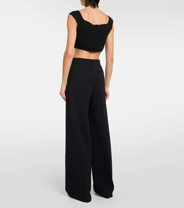 JOSEPH Alane High-rise Wide-leg Pants - Black