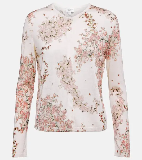 Giambattista Valli Floral Cashmere And Silk Cardigan - Multicoloured