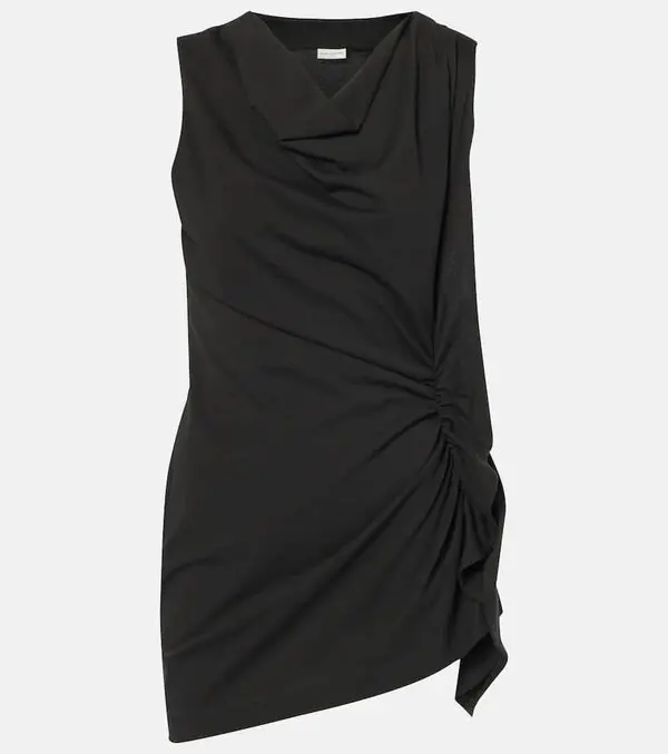 Dries Van Noten Draped Cotton Jersey Top
