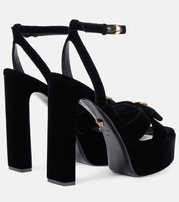 Versace Medusa Velvet Platform Sandals