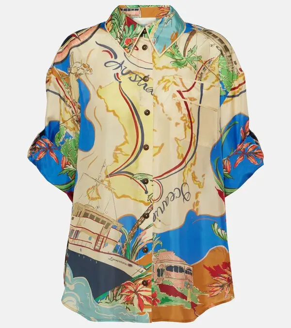 Zimmermann Printed Silk Shirt
