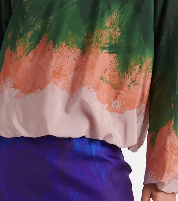 Dries Van Noten Ombre Silk-blend Top