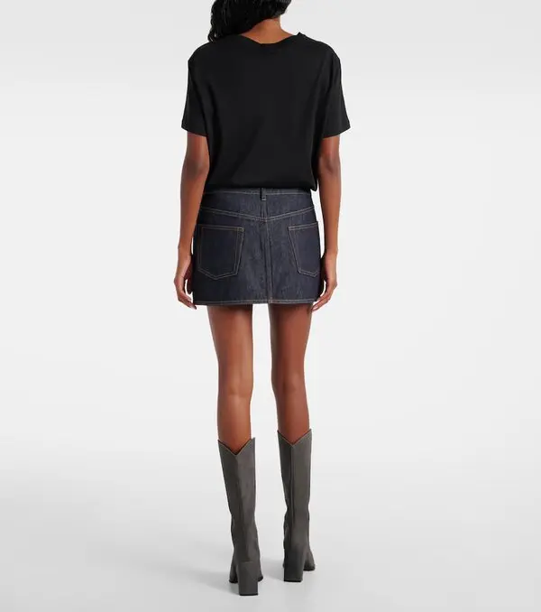 Coperni Asymmetric Denim Mini Skirt