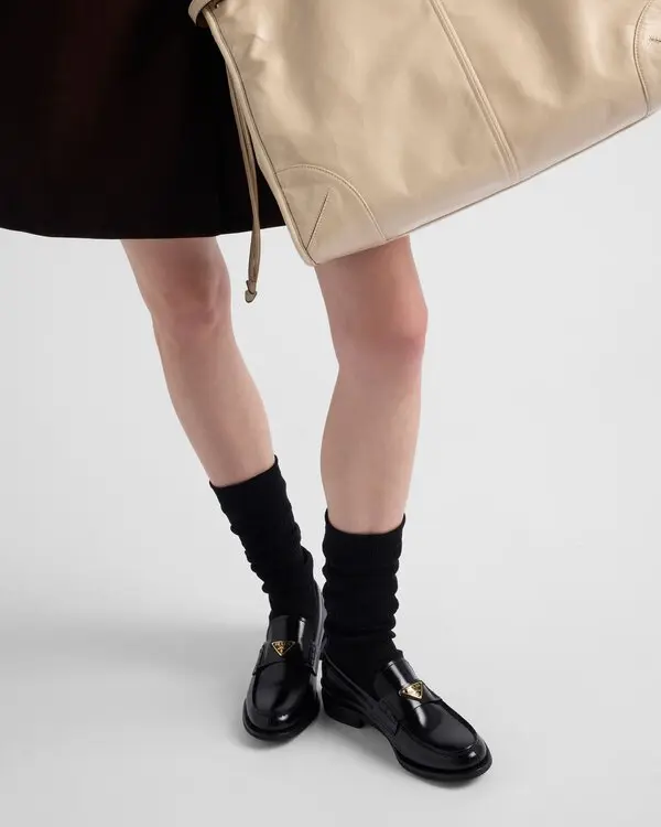 Prada Brushed Leather Loafers