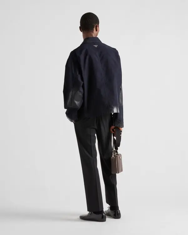 Prada Moleskin Blouson Jacket - Navy | Editorialist