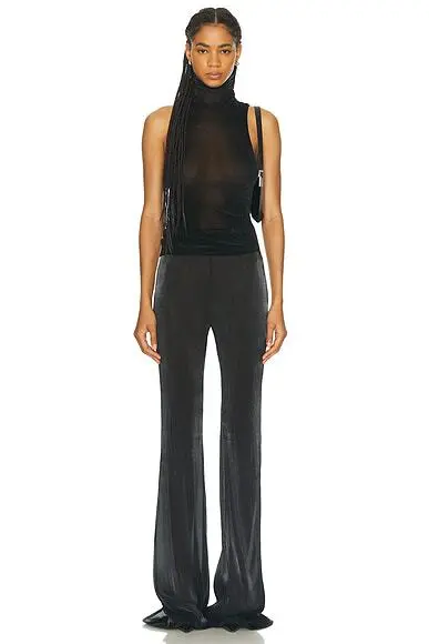 PRISCAVERA Turtleneck Racerback Tank Top