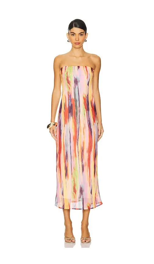 SNDYS St Barts Maxi Dress In Pink - Multi