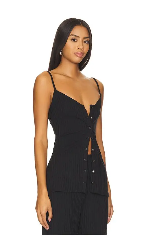 LOVERS AND FRIENDS Kinsley Ribbed Slinky Jersey Top - Black