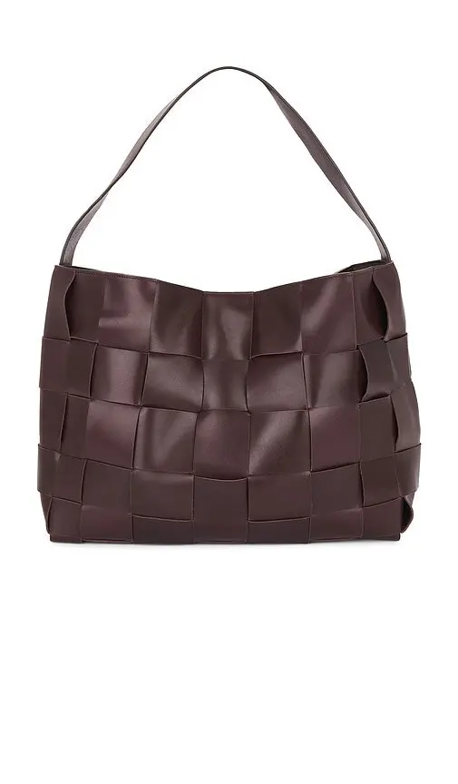 ST. AGNI Woven Large Tote - Chocolate