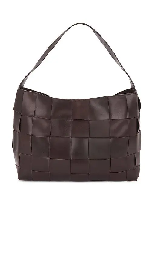 ST. AGNI Woven Large Tote - Chocolate