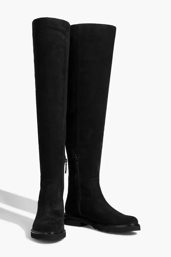 STUART WEITZMAN Chicago Suede Over-the-knee Boots - Black