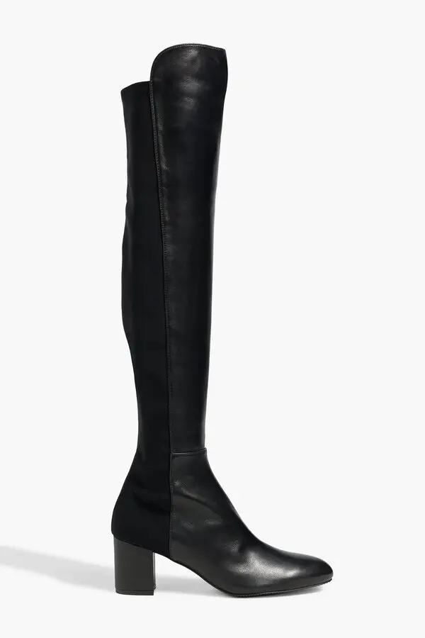 STUART WEITZMAN Microstretch And Leather Over-the-knee Boots