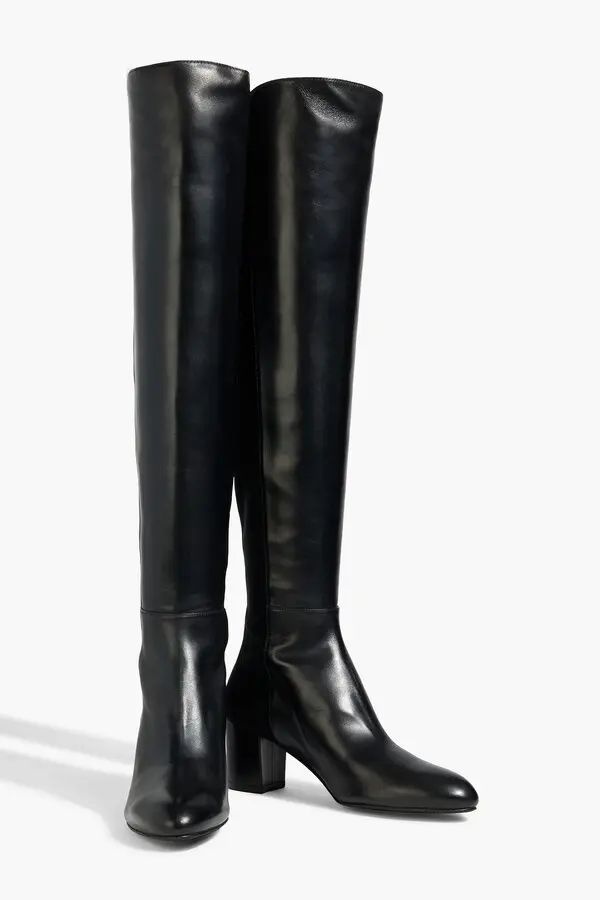 STUART WEITZMAN Microstretch And Leather Over-the-knee Boots