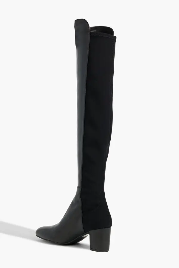 STUART WEITZMAN Microstretch And Leather Over-the-knee Boots