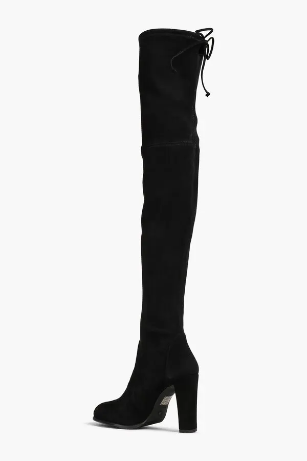 STUART WEITZMAN Suede Thigh Boots - Black