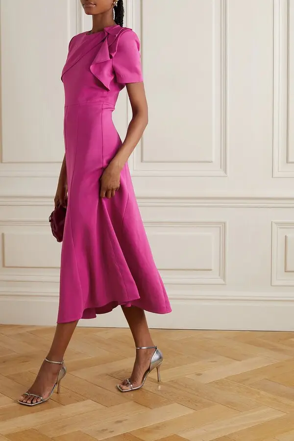 Roland Mouret Draped Cady Midi Dress