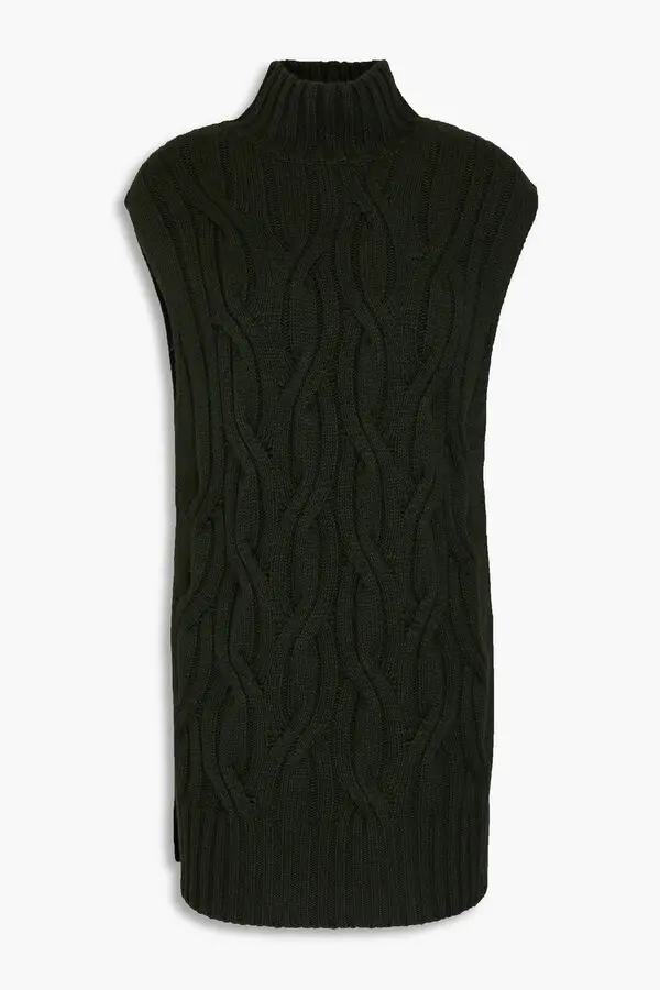 Autumn Cashmere Cable-knit Turtleneck Vest