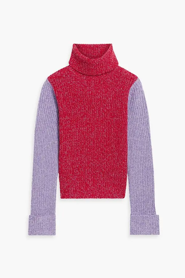 Autumn Cashmere Colorblock Turtleneck Sweater