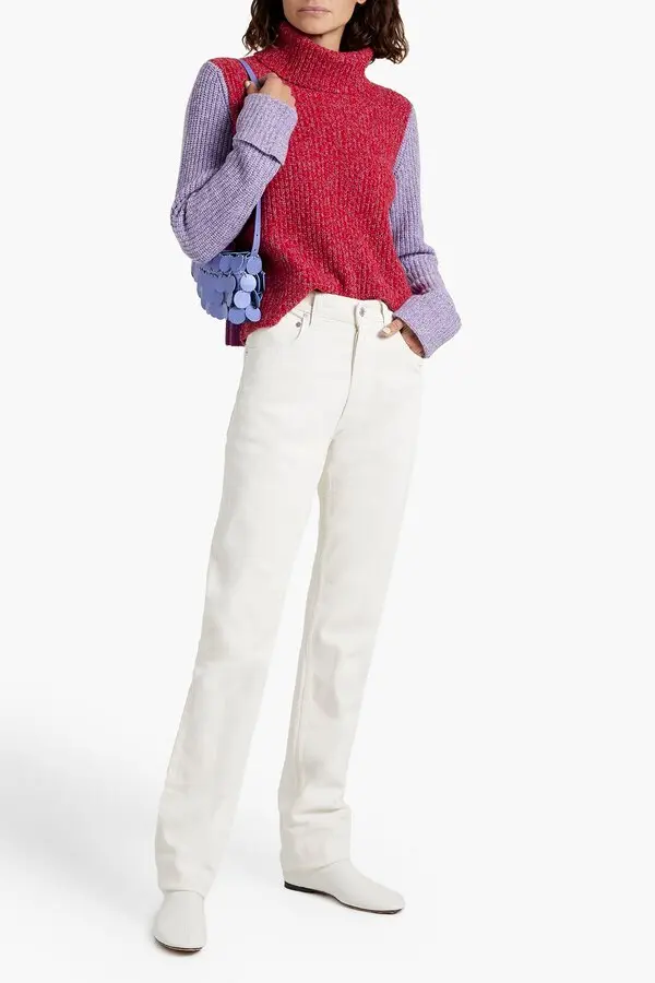 Autumn Cashmere Colorblock Turtleneck Sweater
