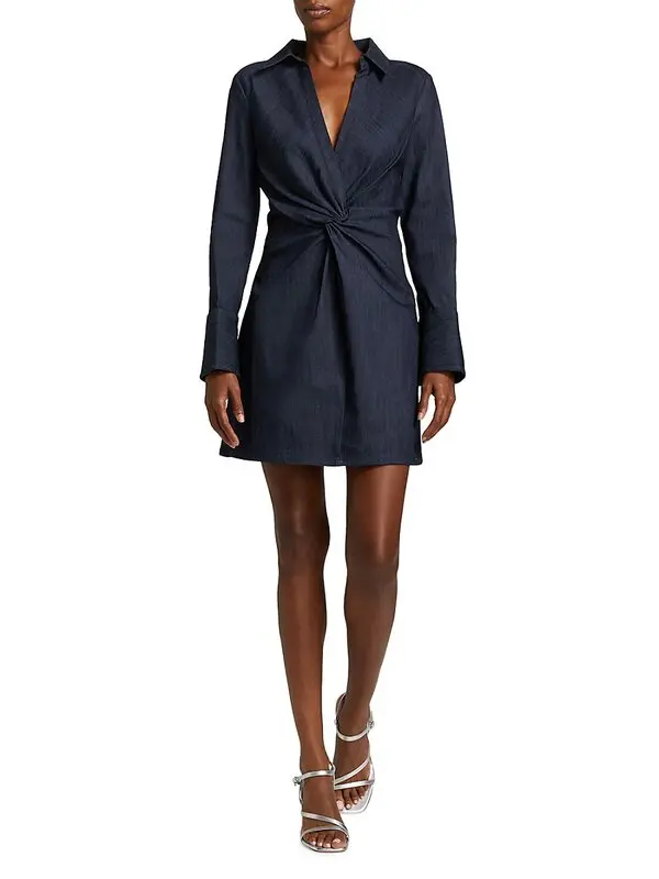 Cinq À Sept Mckenna Twist-front Denim Minidress