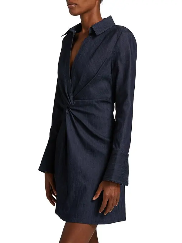 Cinq À Sept Mckenna Twist-front Denim Minidress