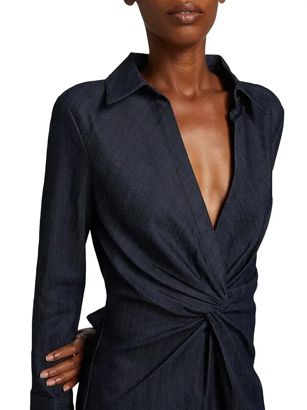 Cinq À Sept Mckenna Twist-front Denim Minidress