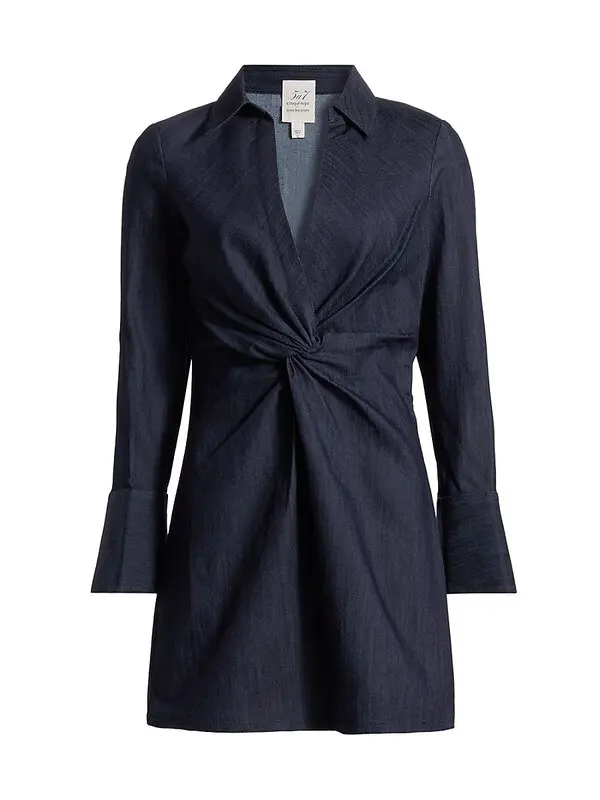 Cinq À Sept Mckenna Twist-front Denim Minidress