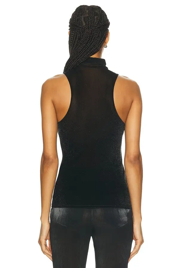 PRISCAVERA Turtleneck Racerback Tank Top