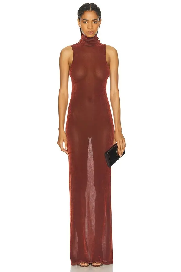 PRISCAVERA Turtleneck Maxi Dress