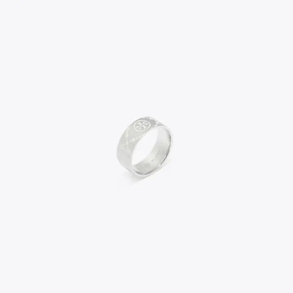 Tory Burch Icon T Monogram Ring - Tory Silver/ivory