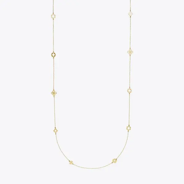 Tory Burch Forget Me Not Long Necklace - Tory Gold