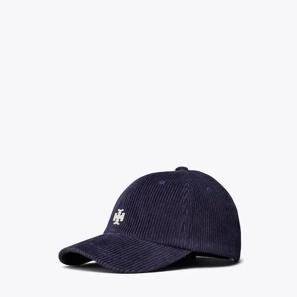 Tory Burch Corduroy Logo Cap - Tory Navy | Editorialist display picture 2