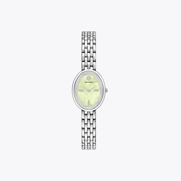 Tory Burch Oval Watch - Mint Green Mop/silver