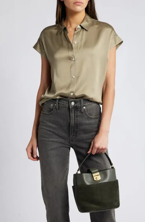 Veronica Beard Leather Bucket Bag
