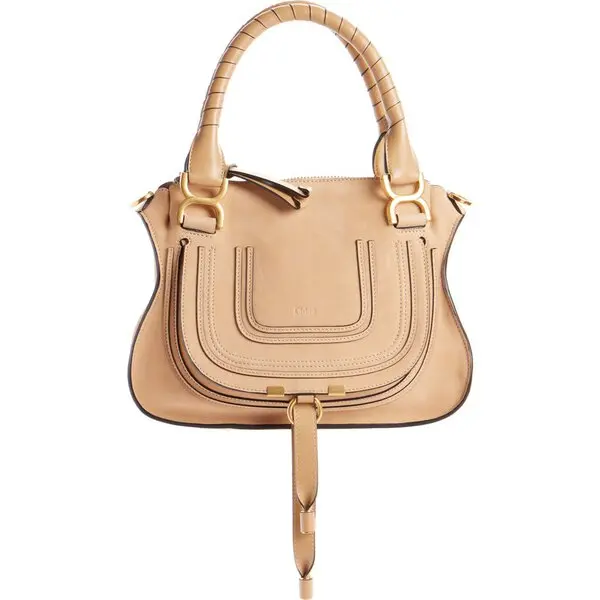 Chloé Small Marcie Leather Satchel - Milky Brown 281