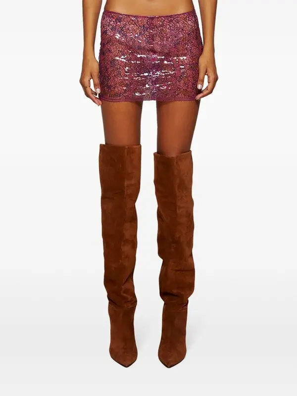 Christopher Esber Hand-painted Lace Mini Skirt