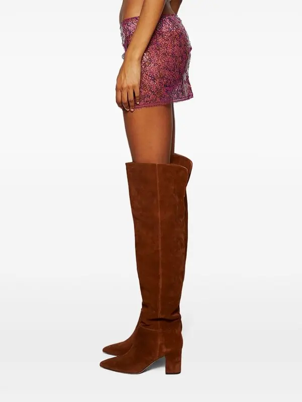 Christopher Esber Hand-painted Lace Mini Skirt