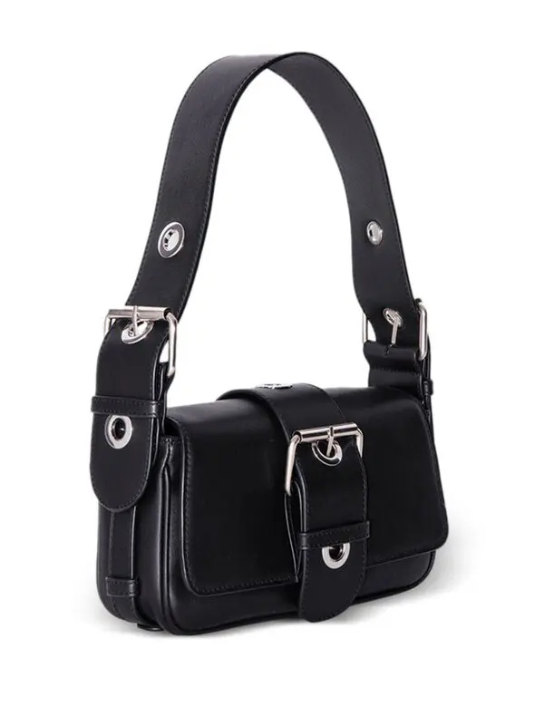 By Far Eloise Leather Shoulder Bag - Black