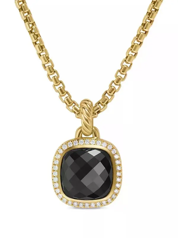 David Yurman 18kt Yellow Albion Onyx And Diamond Pendant - Gold