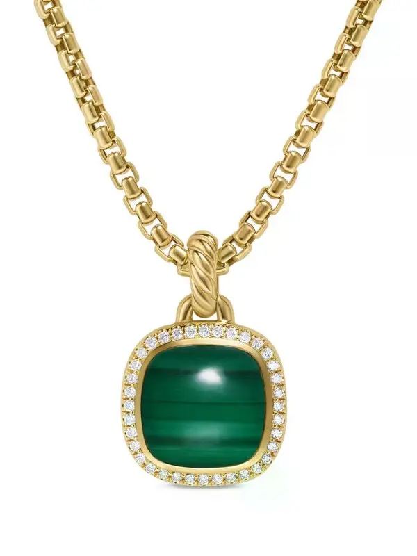 David Yurman 18kt Yellow Albion Malachite And Diamond Pendant - Gold