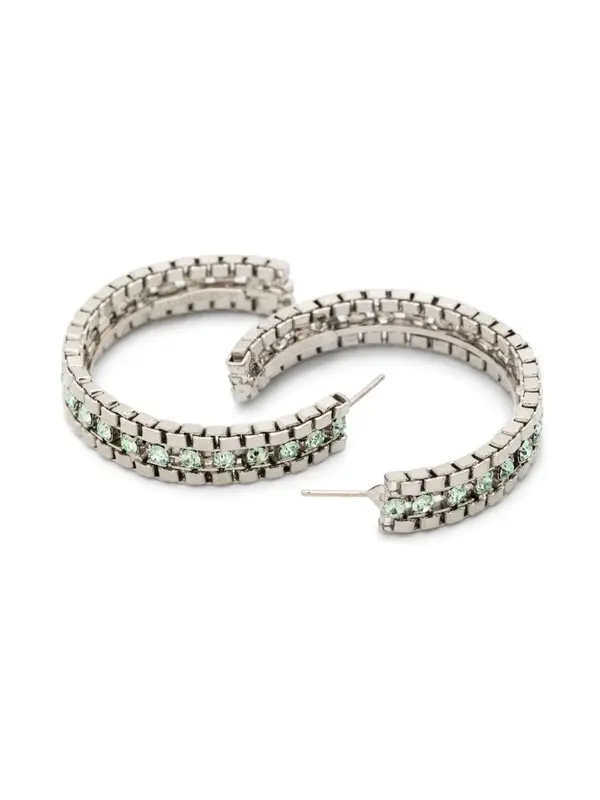 Rosantica Valley Crystal Hoop Earrings - Silver