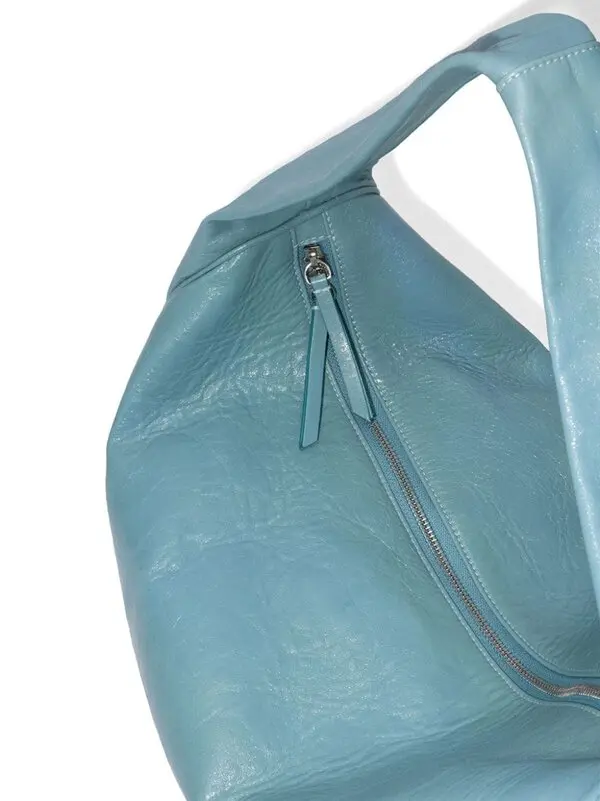 By Far Maxi Cush Leather Shoulder Bag - Blue