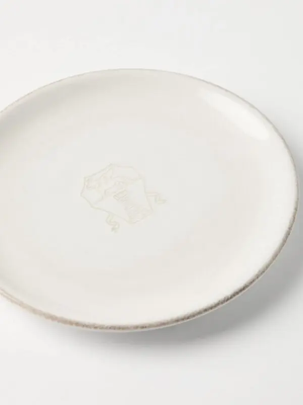 Brunello Cucinelli Engraved-logo Ceramic Plate - White