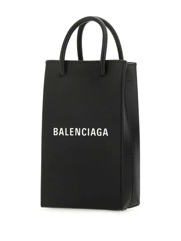 Balenciaga Logo-print Leather Phone Case