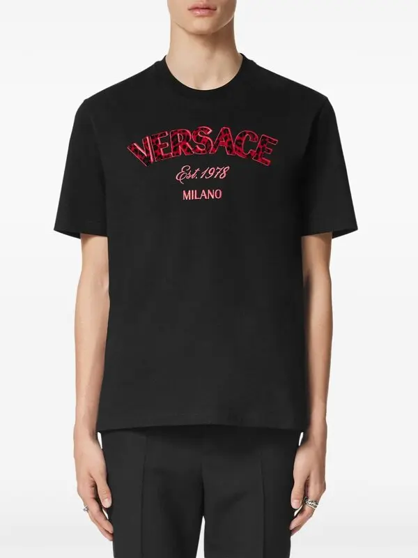 Versace Wild Stamp Embroidered T-shirt